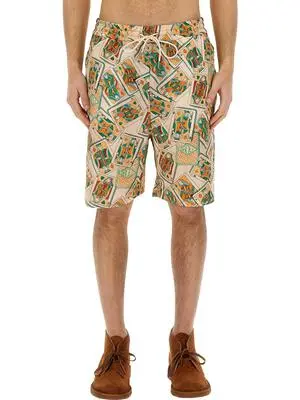 Drole De Monsieur Printed Bermuda Shorts - Multicolour