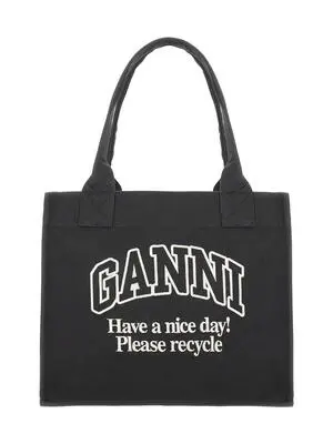 GANNI Large Tote Bag - Charcoal