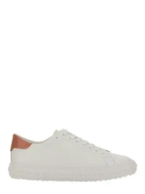 Michael Kors Leather Lace Up Sneaker - White