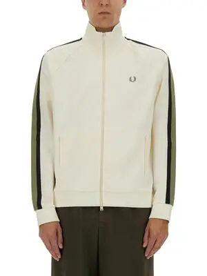 Fred Perry Track Jacket With Webbing - Ivory
