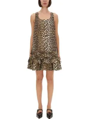 GANNI Leopard Mini Dress - Animalier