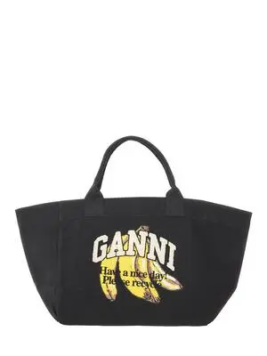 GANNI Banana Print XXL Tote Bag Black
