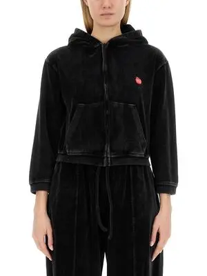 Alexander Wang Velour Sweatshirt - Black