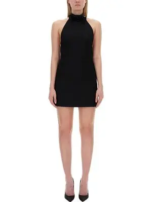 Dolce & Gabbana Mini Dress With Open Back - Black