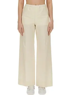Moncler Poplin Wide Leg Pants - White