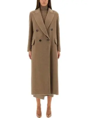 Max Mara Harmony12 Double-Breasted Coat Brown