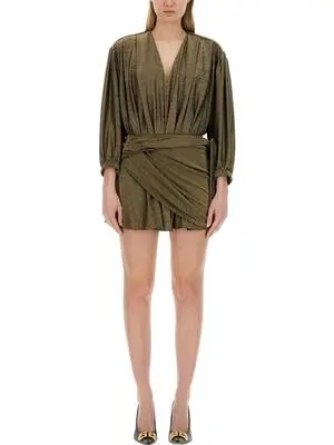 Balenciaga V-neck Dress - Gold