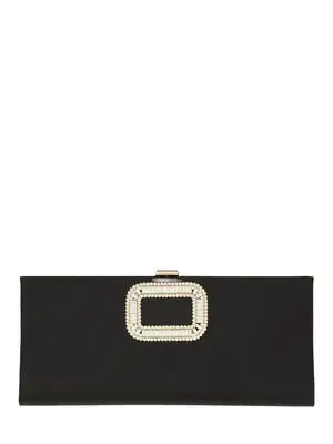 ROGER VIVIER Pilgrim Buckle Clutch - Black