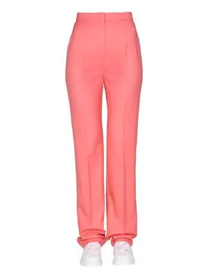 Alexander McQueen Straight Leg Trousers - Red