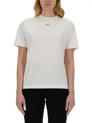 Off-White T-shirt With Logo - White