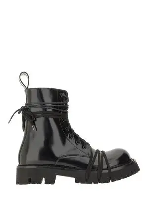 Moschino Lace-up Boots - Black