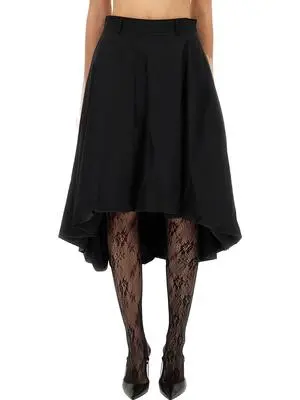 Moschino Cotton Poplin Asymmetrical Skirt - Black