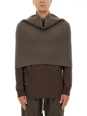 Rick Owens Knitted Cape - Charcoal