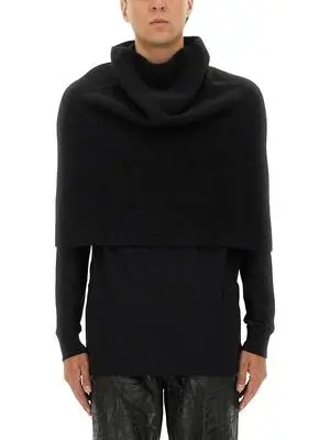 Rick Owens Knitted Cape - Black