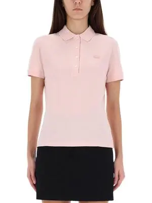 Lacoste Polo With Logo - Pink