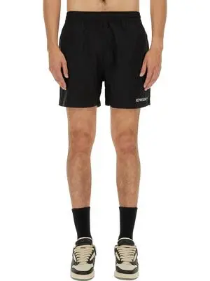 REPRESENT Bermuda Shorts With Logo - Black