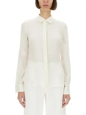 Theory Silk Georgette Shirt - Ivory