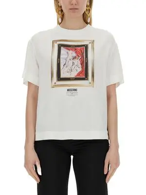 Moschino Satin Blouse Still Life With Heart - White