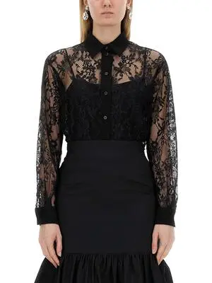 Moschino Lace Button Down Shirt - Black