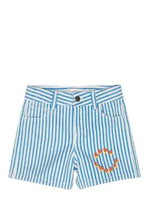 BOBO CHOSES Circle Stripes Woven Shorts - Blue