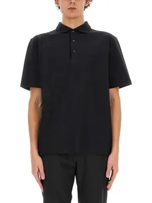 LARDINI Jersey Polo - Black