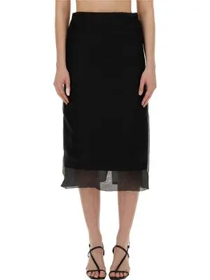 Sportmax Regular Fit Midi Skirt - Black
