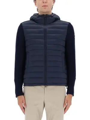 COLMAR Hooded Jacket With Knitted Sleeves - Blue