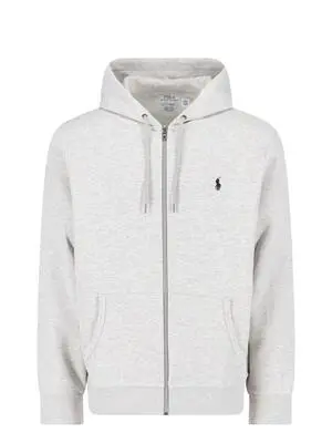 Y3 Logo Zip Sweatshirt Gray