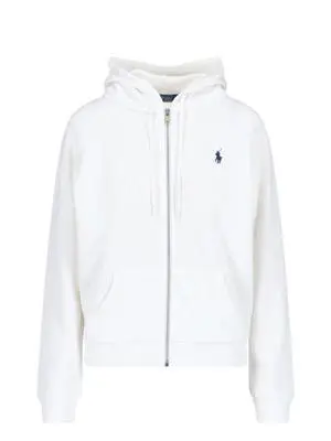Y3 Logo Zip Sweatshirt White