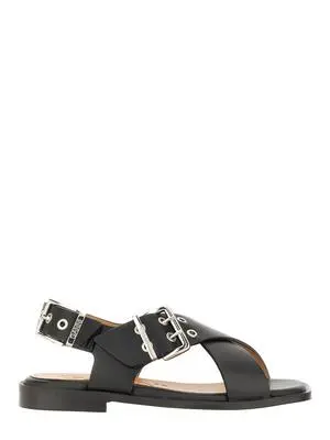 GANNI Studded Sandals - Black