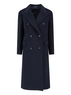 Tagliatore Jole Double-breasted Midi Coat - Blue