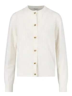 Bottega Veneta Ribbed Wool Cardigan - Cream