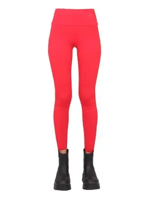 MSGM Leggings With Logo - Red