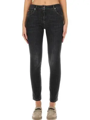 Brunello Cucinelli Slim Fit Denim Pants - Black