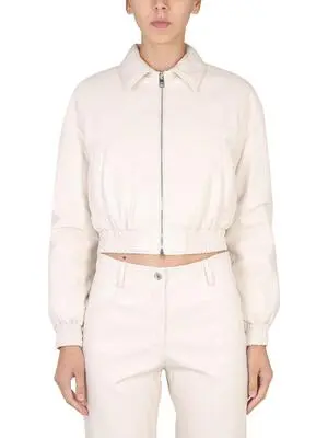 MSGM Jacket With Classic Collar - Ivory