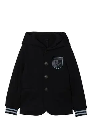 Emporio Armani Hooded Jacket With Logo - Blue