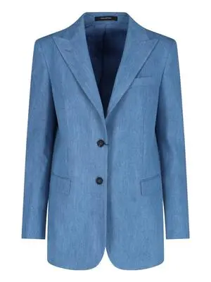 Tagliatore Bertha Single-breasted Blazer - Light Blue