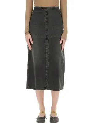 MAISON MARGIELA Long Denim Skirt - Grey