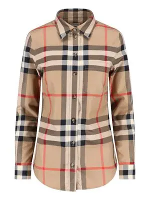 Burberry Check Shirt - Beige