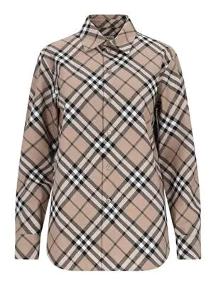 Burberry Check Shirt Brown