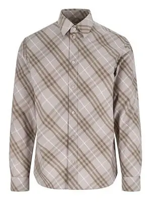 Burberry Check Shirt Gray