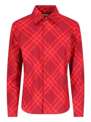 Burberry Check Shirt Red