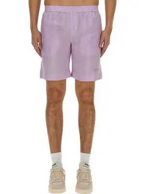 MSGM Short With Logo - Lilac