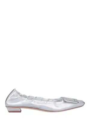 ROGER VIVIER Belle Vivier Heeled Ballet Flats - Silver