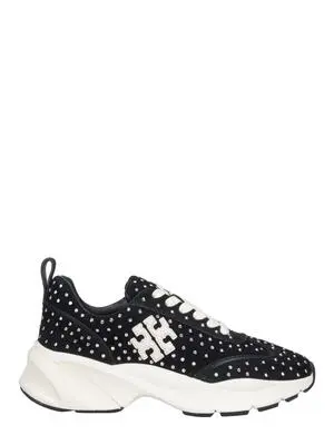 Tory Burch Good Luck Studded Sneakers - Black