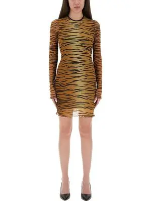 Moschino Animal Print Mesh Dress - Animalier