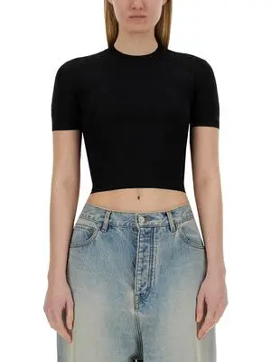 Balenciaga Cropped Shirt - Black