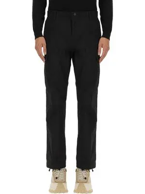 Moncler Regular Fit Cargo Trousers With Logo - Black