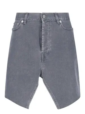 Miu Miu Denim Mini Skirt Gray