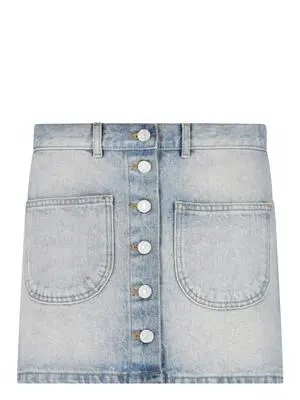 Miu Miu Denim Mini Skirt Light Blue